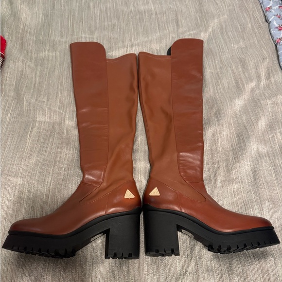 Gianni Bini | Shoes | Gianni Bini Brown Heeled Boots With Chunky Sole ...
